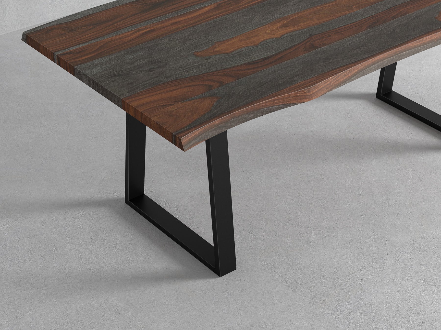 6 Seater dining table, solid sheesham wood and steel – INMARWAR